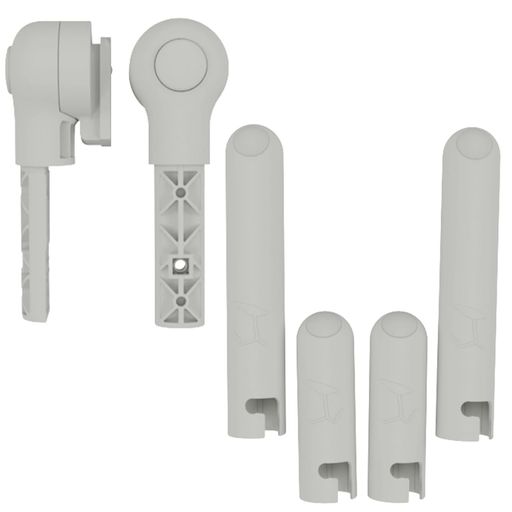 レモチェア専用アダプター 「レモ アダアプターセット」を別売りの「レモ チェア」のベースフレームに装着します。 別売りの「レモ チェア」と「ゴールド バウンサー」を組み合わせることで、床とテーブルどちらの高さでも使用できるラックに変身。 チ...