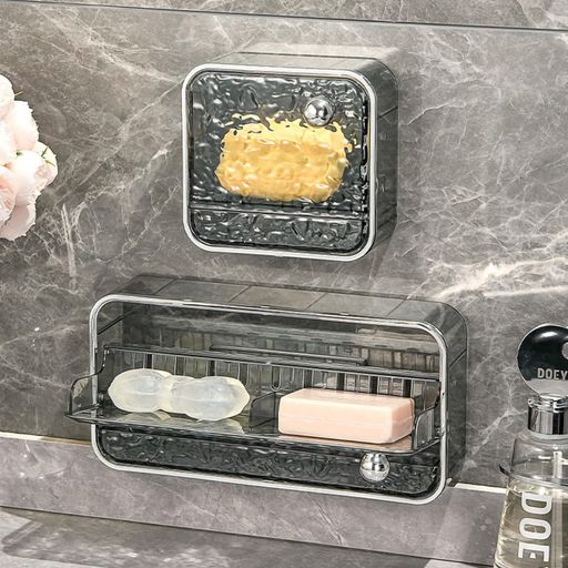 【スタイリッシュなデザインのふた付き石けんケース】シンプルで飽きないデザインで、石鹸の清潔を保つ蓋付きせっけんケースです。おしゃれな見た目だけでなく、軽量で耐久性に優れた素材を使用しており機能性も抜群です。 【水が貯まらない2層構造◎】2層...