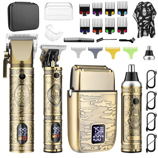 ライトシェーピング 【最新バリカンセット】電動バリカンと往復式シェーバーと鼻毛・耳毛カッターは簡単に自分で刈り上げられ、幅広い年代の方が使えます。誰でも簡単にこだわりのヘアスタイルが決まります。敬老の日、父の日にギフトとして父、お爺さん、叔...