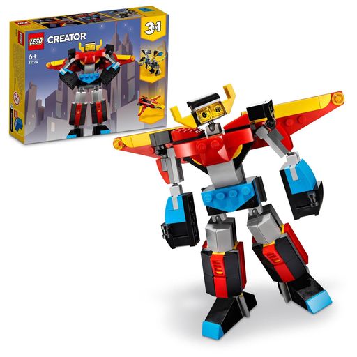 3in1プレイセット–レゴクリエイター3in1スーパーロボット(31124)は、スーパーロボットやドラゴン、ジェット機の活躍を楽しめるセットです 遊びの可能性は無限大–スーパーロボットやメカ・ドラゴンと未来を冒険し、高速ジェットで大空を駆け...
