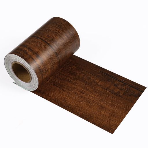 【濃茶色木目模様のマスキングテープ】:剥離紙を剥がして直接貼り付け可能な壁紙マスキングテープです。10mあるとはいえ幅は10cmのため、巻いた状態で手際よく収納できます。自然な木目デザインがルームの雰囲気を一変します。エンボス加工が施されて...
