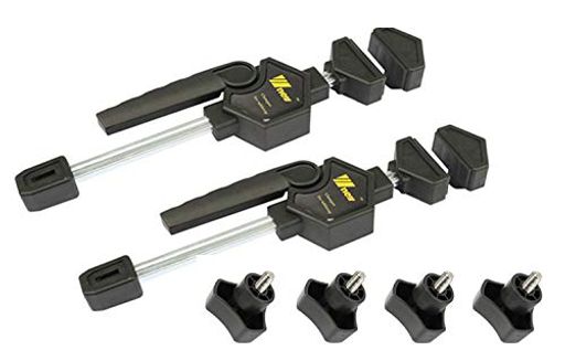 板材の加工・接ぎする際に、作業台に固定する木工用デスクトップクランプキットです。 板を横また縦にして加工するのが簡単になります。円形の板もクランプできます。 板接ぎ作業をする際に、クランプツールとして便利です。 重量:1kg