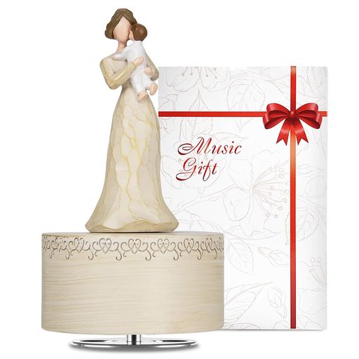 ✨🤱このフィギュアは、かわいらしいオルゴールであると同時に、創造的なフィギュアコレクタブルでもあります。🎵🌟 🎶回転台座付きオルゴール:時計仕掛けをひねって、オルゴールが生き生...