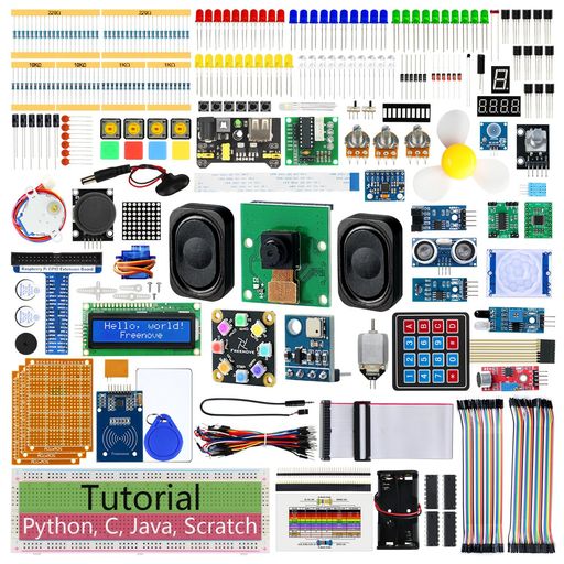 総386点のアイテム:この完全なキットには、RaspberryPi(RaspberryPiは含まれません)と互換性のある最も多くのコンポーネント、モジュール、センサー、その他のアイテムが含まれています。 5種類のコード:51のPythonサ...