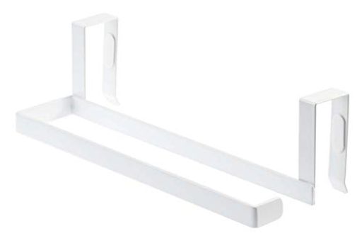 カラー:ホワイト 本体サイズ(約):幅24.5x奥9x高7cm 素材:スチール(粉体塗装) キッチン扉や戸棚下に 吊り下げ戸棚とキッチン扉の2つの場所で使える2ウェイハンガー