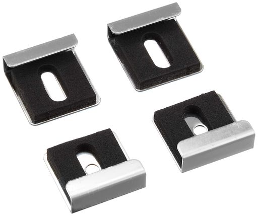 サイズ:高さ3cmx幅3cmx奥行1.1cm 約40g 本体材質:ステンレス 製造国:日本 付属品:取付用ステンレス製ネジ 4本 1セット金具4ヶ入り、5mm厚の板鏡取付用金具です。 止め具の表面に青色の保護フィルムがついていますので、剥が...