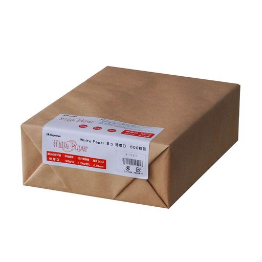 本体サイズ:182mmx257mm 数量:500枚入 坪量:四六判110kg・平米128g/m2 紙厚:0.15mm 種別:中性紙 日本製