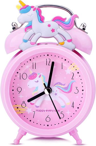 🦄【部屋の装飾】これは子供と女の子のために特別に設計された目覚まし時計です。この子ども目覚まし時計は、クリエイティブなピンクのユニコーンデザインを使用しており、間違いなく素敵な寝室の装飾です。 ⏰【操作が簡単】12時間制のめ...