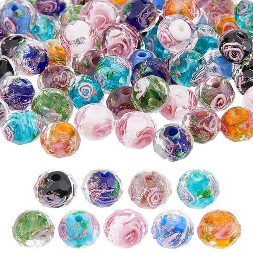 【サイズ詳細】直径約8mm、厚さ6mm、穴:2mm。10点/色、9色、合計90点があります。 【高品質】弊社のガラスビーズは高品質なガラスを採用して、透明感もあり、綺麗で個性的なビーズなんです。 【お得セット】ガラス製の花カットビーズは約9...