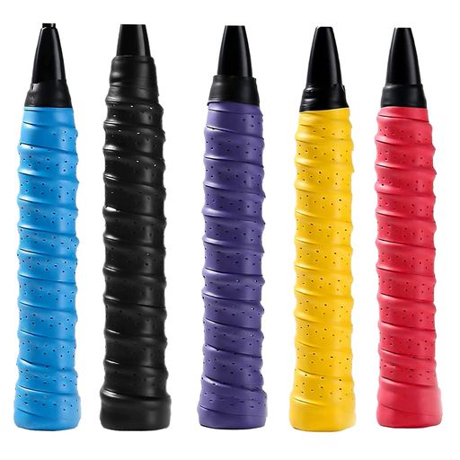 【パッケージ】グリップバンド5本入り、5色。長さ約110cm、幅約2.5cm、厚さ約0.7mm。 【材質】テニスグリップベルトは素材PUで、優れた耐摩耗性、ソフトで快適、握力が弱い人でもしっかりと握れます。 【滑り止め】グリップの表面は凹凸...