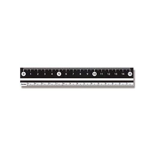 RF 見やすい白黒定規 15cm ブラック APJ188B 2個セット