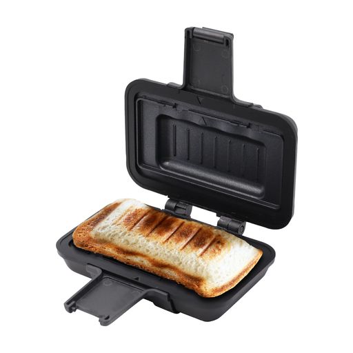 電子レンジ調理で本格的なホットサンドが作れるホットサンドメーカー。挟んでロックするだけで、外はこんがり、中はとろ〜り、たった2分30秒で完成する「COPAN レンジグリル ホットサンドメーカー」 食パンに具材を挟んでロックし、レンジで温める...