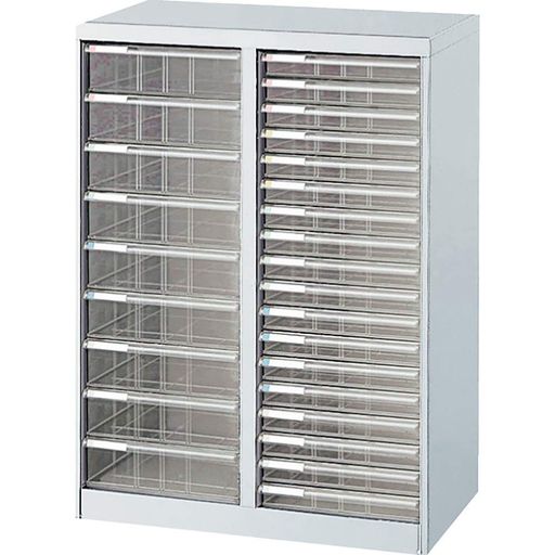 メーカー型番: BF-C27N 本体寸法・重量: W646xD412xH880mm、24.4kg 材質: 本体/スチール・粉体焼付塗装、引出し/スチロール樹脂 引出し内寸: 浅引出し/W282xD387xH36mm、深引出し/W282xD3...