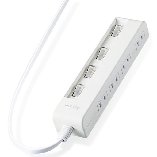 接続機器ごとにON/OFFでき、待機電力を個別に節約できる個別スイッチが付いた省エネタップです。 接続機器ごとにON/OFFでき、待機電力を個別に節約できる個別スイッチが付いた省エネタップです。 タップに差し込んだケーブルの重みでタップが傾...