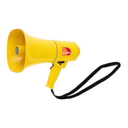 ホイッスル音付 出力:定格15W 最大20W 使用電池:単3乾電池x10本 寸法:口径200x180mm/全長300mm 質量:約780g(電池別) 通達距離(JEITA):音声時約315m/ホイッスル時約500m 電池持続時間(JEITA...