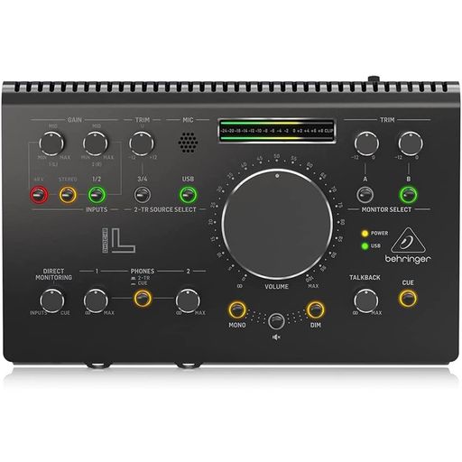 超低ノイズ、ハイヘッドルーム設計の192kHz USBオーディオインターフェース機能を搭載したスタジオモニターコントローラー +48Vファンタム電源を搭載した2つのMIDASデザインマイクプリアンプ、マスタボリュームコントローラー、ソースセ...