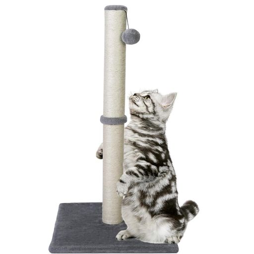 行動 この猫爪とぎポストは 100% 天然サイザル麻ロープで包まれており、頑丈で重みのあるベースが安定性を確保し、プレイ中の転倒を防ぎます。 家具を保護 - つかみ棒とぬいぐるみの魅力的な組み合わせで猫の仲間を魅了し、猫の注意を家具からそら...