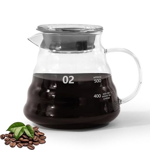 アイスコーヒー 【高品質】この コーヒーカラフェ は高ホウケイ酸ガラスで作られており、耐久性があり信頼性があります。 ガラス製のコーヒーマグは耐熱性があり、傷がつきにくいです。 手淹れコーヒーの楽しさを体験するのに最適です。 【エレガントな...