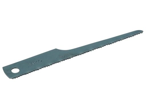 全長:90mm、厚み:0.64mm、有効刃長:85mm 山数:18 切断能力:(非金属鋼材)4mm以上・(樹脂・ゴム管)2~5mm・(鉄・ステンレス)5mm以上 入数:10枚 材質:バイメタルハイス