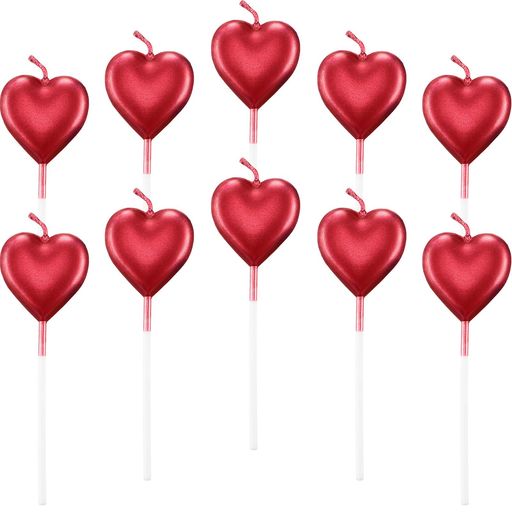 パーティー ハートキャンドルセット:ハート型キャンドル10個、十分な量、適切なサイズ、ハートパターンで素敵なケーキを飾ることができます。ゲストは特別なケーキに感銘を受けるでしょう。 斬新なハートデザイン:パーティーキャンドルはハート型で赤い...