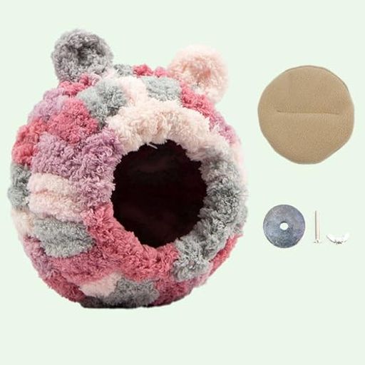 【ふわふわのフランネル編み素材】しっかりしているプラスチック製骨格を内蔵と素材には厚手でもふもふの柔らかな生地のテント。内側がもふもふしていて暖かそうで冬場の寒い時期には鳥たちも暖を取れいい。中は温かく、コザクラインコが喜んで入ってい。人間...