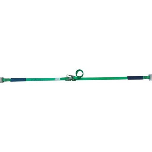 ●最大使用荷重(t):0.5●ベルト長さ(m)巻取側:5●べルト長さ(m)固定側:1●色:グリーン●ベルト寸法(mm)幅x厚み:50x2.0 ●コーナープロテクター付●バックルシート付●Tワンピースタイプ ●ベルト:ポリエステル●ラチェット...