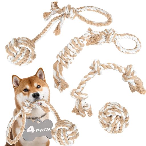 おもちゃ 【天然素材で安心安全】犬おもちゃロープは100%天然コットン素材使用、犬ロープ無毒・無害で、化学物質を含まず、子犬から成犬まで安心して噛んで遊べます、愛犬にも地球にもやさしい選択です。環境に配慮したデザインを採用し、犬のおもちゃは...