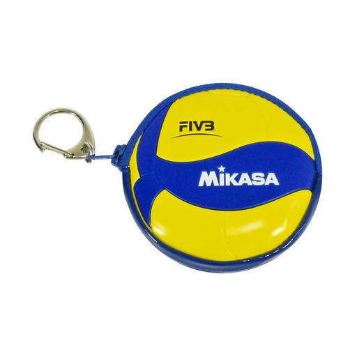 バレーボールデザインのコインパース 重量:約30g、直径:約8.5cm 素材:PVC ワイドチャックで物が取り出しやすい!