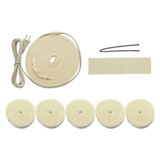 定格電圧:100V 消費電力:120W ヒーター長:10m 使用温度:-30~80度C サーモスタット:通電(管温度約3度C以下)・停止(管温度約10度C以上)