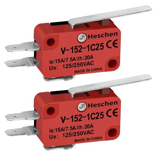 アクチュエーター:ショートヒンジレバー Ith:20A、250VAC 接点タイプ:SPDT1NO1NC 端子仕様:3/16(4.8mm) パッケージ内容:2PCS
