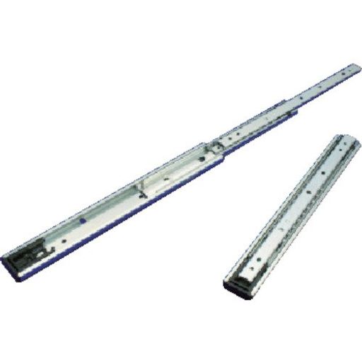 レール長:500mm、移動距離:505mm 耐荷重(N/ペア):235N、耐荷重(kgf/ペア):24kgf 推奨ねじ:M4バインド、またはトラスねじ 入数:1本(片側)のみ 材質:鋼