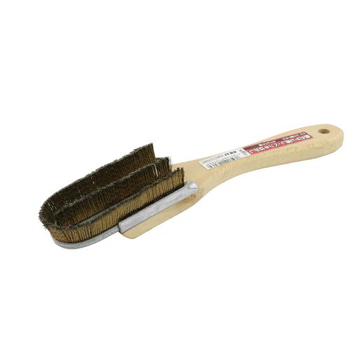用途:強力サビ落とし・ペンキはがし 特徴:ラッピング線は研磨力が強いため、強力なサビ落としなどに適している タイプ:U3型 毛材::ラッピング線・3行、柄:木 毛丈:約16mm