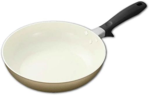 野菜のソテー、肉のフライパン、炒め物、焼き、調理全般 【肉はジューシー、野菜はシャキッと仕上げる】セラミック加工は熱まわりが良く、遠赤外線効果によって、肉料理をジューシーに、魚はふっくら、野菜炒めをシャキッと仕上げます。汚れが付きにくくお手...