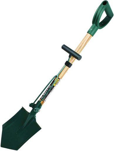 仕様:補助ハンドル付 全長:約90cm、重量:約1kg 色:モスグリーン ヘッド部:スチール(焼入れ済み)、塗装:樹脂粉末焼付け塗装、柄:椎(焼き柄)、ハンドル:PP