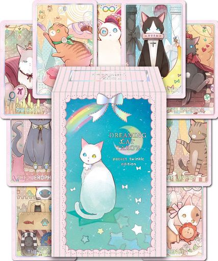 かわいい癒されるタロットカード、ドリーミングキャットタロットがキラキラしたコンパクトサイズになってついに登場! よりリーディングがしやすい作りに生まれ変わりました! 多くのお客様からの要望のあった57mmx87mmの小型サイズで実装! 従来...