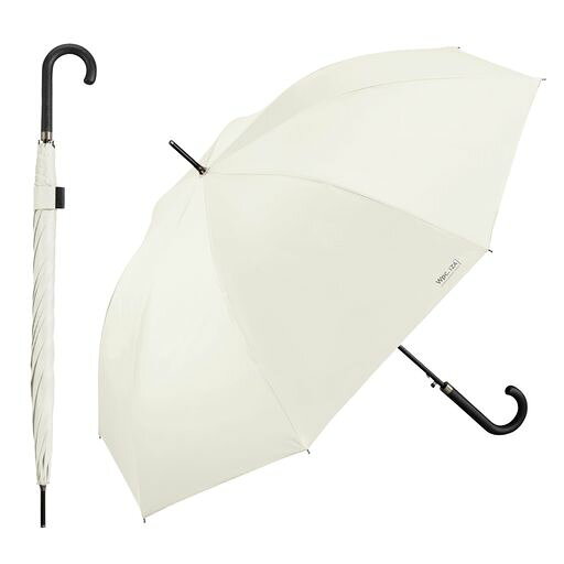雨 レザー(合皮)の持ち手にエンボス加工を施した、大人向けのシックな長傘。開いたときの直径が約112cmと大きめサイズなので、男性でもしっかりとカバーしてくれるサイズ感。手元はしっとりと手になじむ質感で、握るたびに上品さを感じられます。帯部...