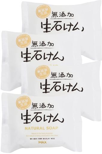 【無添加生活 生石けんシリーズ】生石けん 80gx4個 製造国:日本製 全成分:石鹸素地 [香料、着色料、防腐剤、酸化防止剤 不使用] 【石けん本来の優しい洗い上がりを大切にした無添加シリーズ】100%天然の植物性石鹸素地使用。赤ちゃんから...