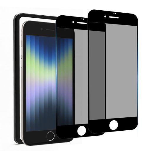 【対応機種&amp;パッケージ内容】 iPhone SE2 (2020) 用 / iPhone SE3 (2022)用(4.7インチ)画面保護フィルム*2枚 + 取扱説明書貼*1枚 + 貼り付けガイド枠x1個。 【180°プライバシー保護機...