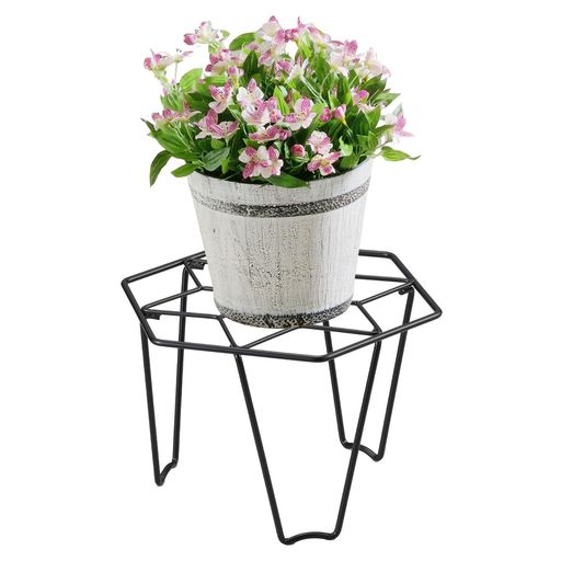お気に入りの植物をおしゃれに見せるフラワースタンド。 六角形の形を組み合わせて自分好みのフラワースタンドに。 外寸(約):幅30x奥行26x高さ20cm 8号までの鉢にご使用できます。 耐荷重(約):10kg