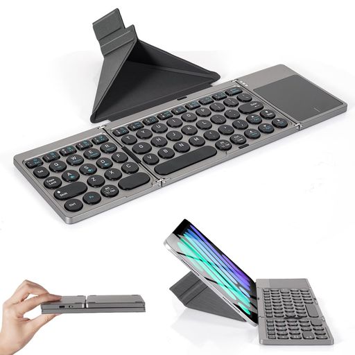●広範な互換性 &amp; マルチデバイス接続:LAMA社製折りたたみキーボードはiOS/Windows/Android/macOSなど、主要OSに対応したBluetooth接続。最大3台のデバイスとペアリング可能で、キー操作で簡単に切り替...