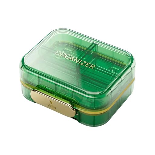 【製品仕様】ピルケース1週間サイズ:8*7*3.5cm。(3色選択可:ブルー/グリーン/ブラック) 【高品質素材】ピルケース高品質のPP/PC素材を使用して作られており、安全で環境に優しく、無臭で堅牢です。 【防湿シリコンリング設計】ピルケ...
