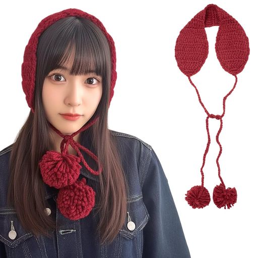 【手編み風ニットデザイン】ナチュラルな編み目が特徴の手編み風イヤーマフ。冬の装いにやさしくなじみ、カジュアルからナチュラルコーデまで幅広く合わせやすいデザインです。 【揺れるポンポンがアクセント】紐先についたぽんぽんが動くたびに表情をプラス...