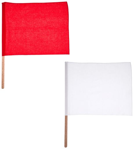 原産国:日本 赤白各1本組 材質:綿、木製 幅35x高さ45cm、取手全長55cm(太さ18mm) 重さ200g/組