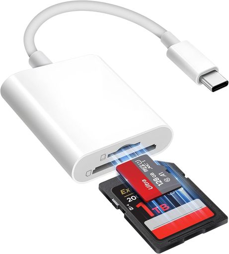 【新生代2in1SD/TFカードリーダー】このType-CリーダーはSD/MicroSDカードスロットを拡張可能で、2枚のカードを挿入して読み書きできます。SD、SDHC、SDXC、MMCMicro、RSMMC、MicroSD、MicroS...