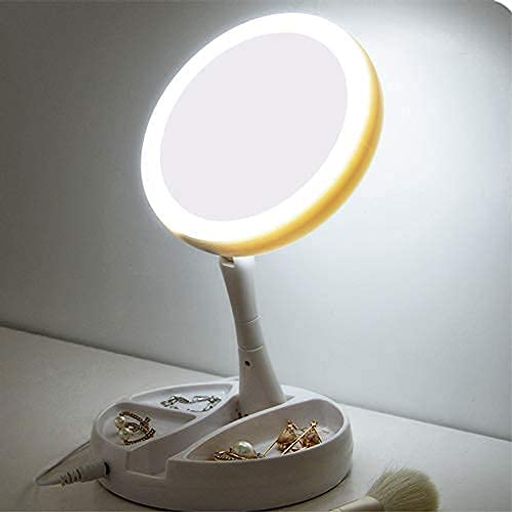 サイズ:直径15.5cm*長さ28.5?;重量:510g;材質:ABSなど LEDライト:鏡周りに高輝度LEDライトが配置られます。柔らかくで調節可能LEDライトが付き、暗い場所でも明るく照らして、毎日のフェイスケアに最適。 10倍拡大鏡:...