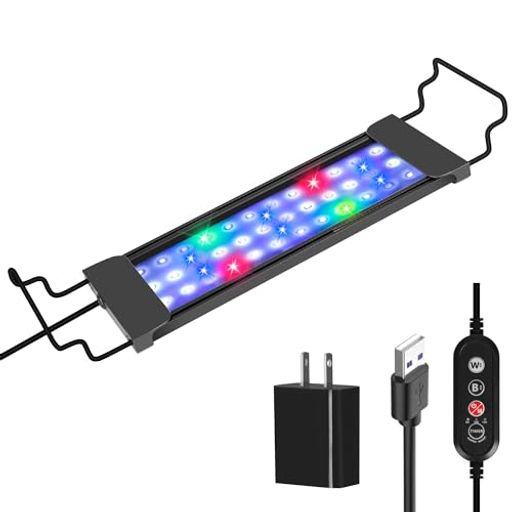 🐠【四つのタイマーモード】LED水槽ライトは24時間定時モードを設定でき、日の出と日の入りを真似するように、一日中ゆくっり明るくなったり、暗くなったりします。魚にやさしいです。もちろん、6時間/10時間/12時間でタイマーも...