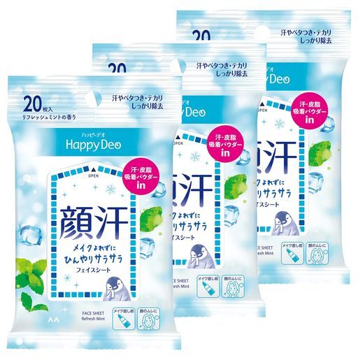 ・汗・ほてり・ベタつきが気になる肌に、心地よいクール感ですっきりリフレッシュできる顔汗ひんやりシート。 皮脂吸着機能&amp;うるおい成分配合。ベタついた肌をさっぱりさせ、メイク直しもきっちりキマります。 コンパクトサイズのシート(140m...