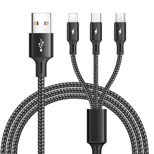 ⚡【3in1多機能デザイン】ASICEN 3in1充電ケーブルは、usb-aから、USB-Type-C、Lightning、Micro USBインタフェンスまでの多機能充電ケーブルだ。一本で3種3台のデバイスを同時に充電できるので、家族や友...