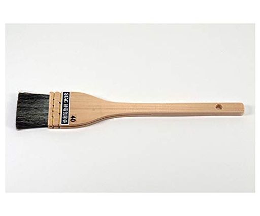 タイプ:ハケ型 全長x毛丈x毛幅(mm):225x30x40 毛材質:有機導電性ゴールド繊維 柄材質:木 線径:0.07mm