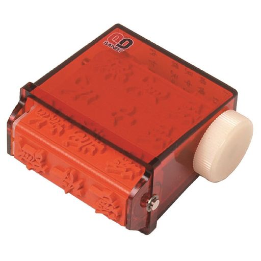 【本体サイズ】W68xD38xH70mm 【仕様】ダイヤル式回転印(縦書き) 【印面】御年賀・御歳暮・御中元・御見舞・御祝・粗品・寸志・内祝 【スタンプ台】別途必要 【注意】耐油性スタンプ台は使用不可